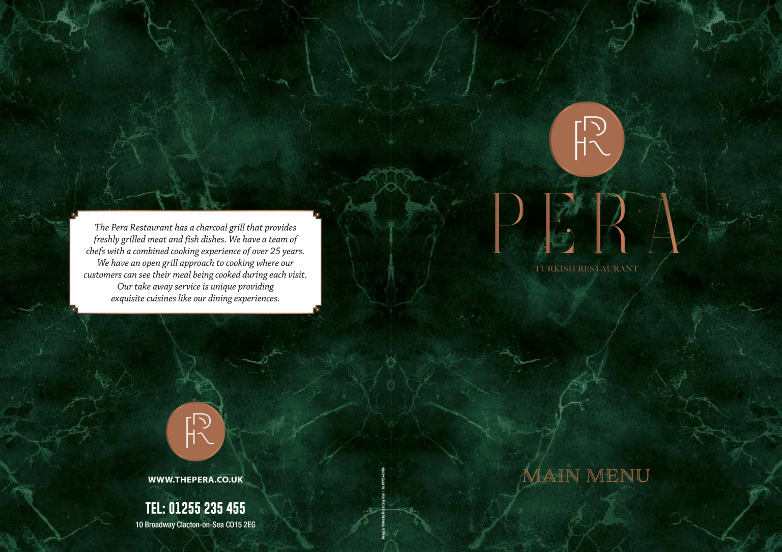 main menu – Pera Restaurant – Clacton on Sea